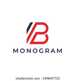 B Letter Monogram Modern Logo Design Stock Vector (Royalty Free ...