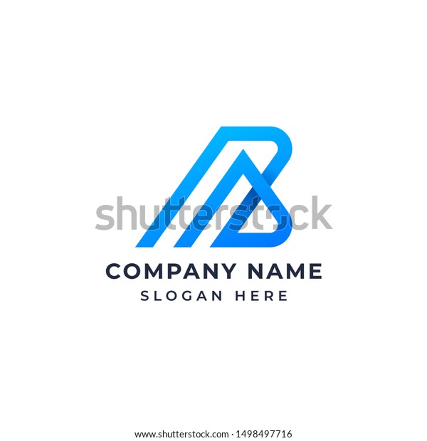 B Letter Monogram Modern Logo Design Stock Vector (Royalty Free ...