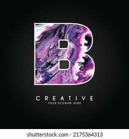 B Letter On Marble Texture Initial Stock Vector (Royalty Free ...
