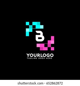 B Letter Pixel Art Design Logo Stock Vector (Royalty Free) 652862872 ...
