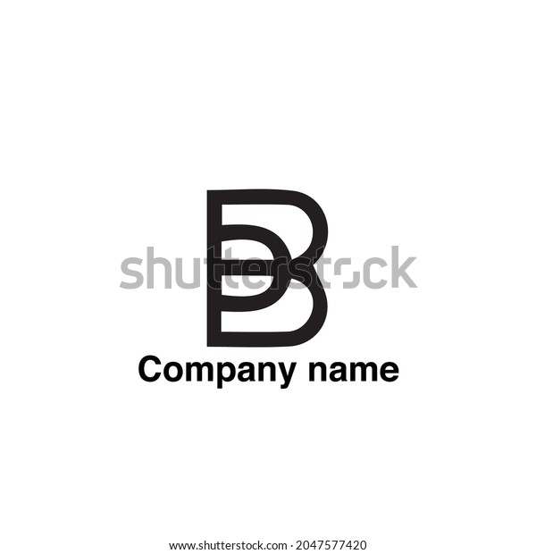 B Logo Black Color Typographic Logo Stock Vector (Royalty Free ...