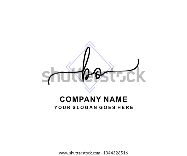 B O Initial Handwriting Logo Template Stock Vector (Royalty Free ...