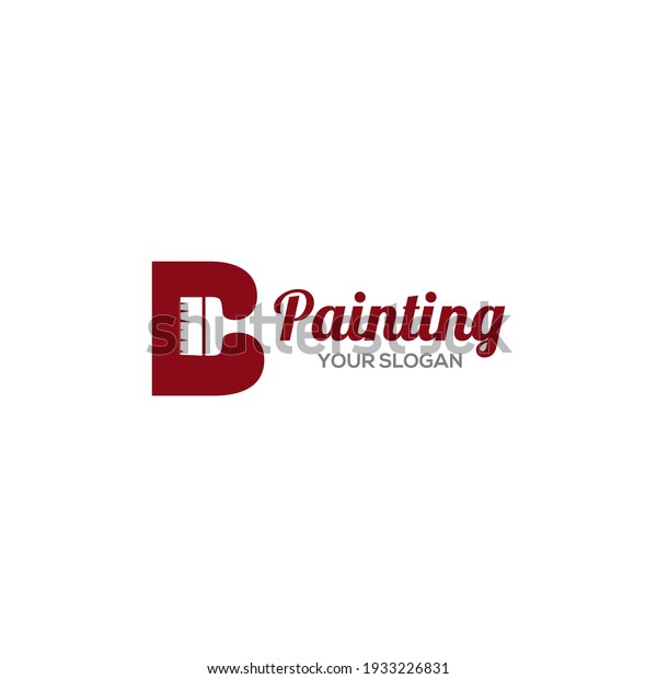 B Painting Logo Design Vector Stock Vector (Royalty Free) 1933226831 ...