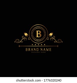 B Premium Luxury Gold Monogram Logo Stock Vector (Royalty Free ...