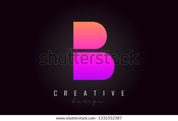 B Purple Letter Logo Monogram Vector Stock Vector (Royalty Free ...
