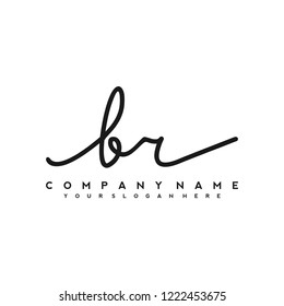 B R Initial Handwriting Logo Vector Stock Vector (Royalty Free ...