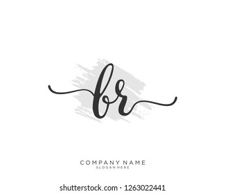B R Initial Handwriting Logo Vector Stock Vector (Royalty Free) 1263022441