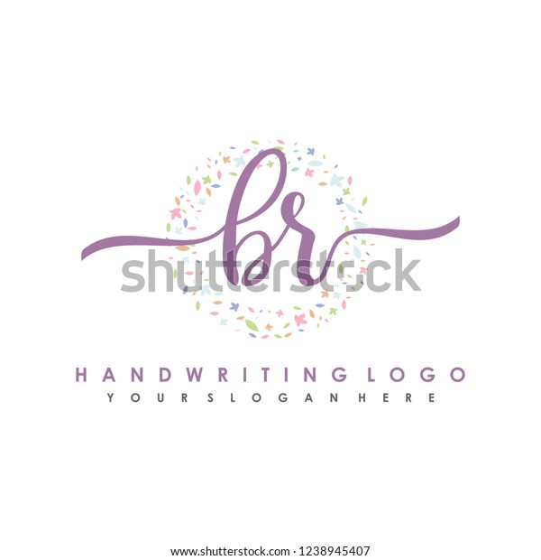 B R Initial Handwriting Logo Vector Stock Vector (Royalty Free ...
