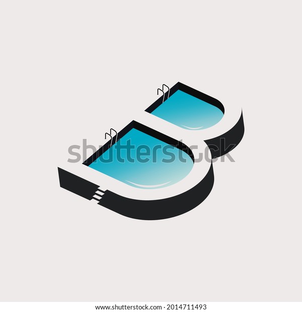 B Swimming Pool Logo Design Vector Stock Vector (Royalty Free ...