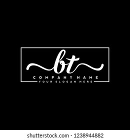 B T Initial Handwriting Logo Vector Stock Vector (Royalty Free ...
