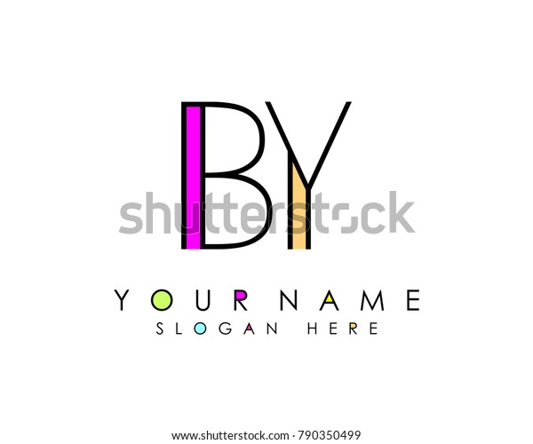 B Y Initial Minimalist Logo Template Stock Vector (Royalty Free ...