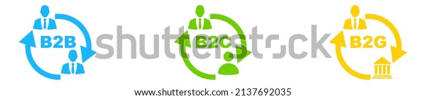 B2b B2c B2g Business Icons Business Stock Vector (Royalty Free ...