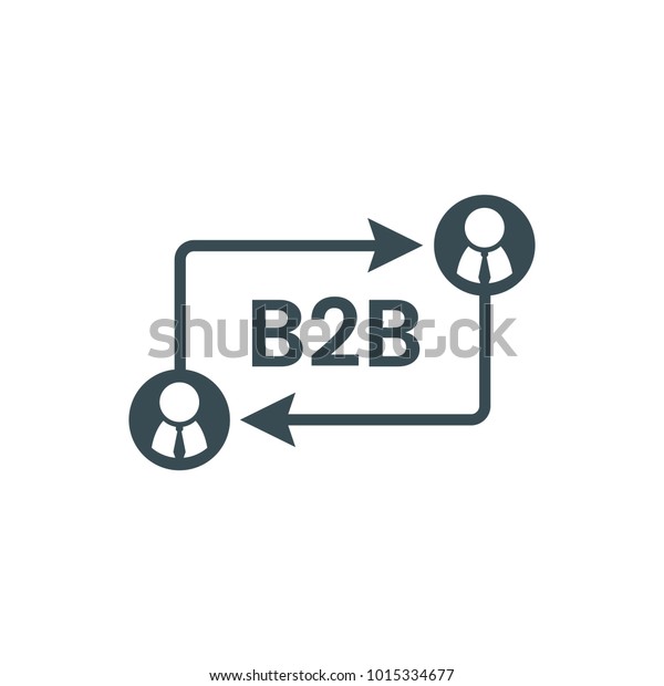 B2b Icon Isolated On White Stock Vector (Royalty Free) 1015334677