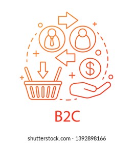 B2c Concept Icon Commercial Relationship Idea Stock Vector (Royalty ...
