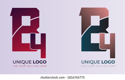 B4 Letter Original Monogram Logo Design Stock Vector (Royalty Free ...