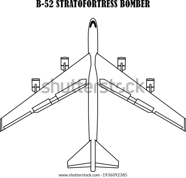 B52 Stealth Bomber Jet Plane B52 Stock Vector (Royalty Free) 1936092385