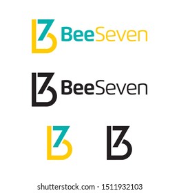 B7 Bee Seven Logo Designs Vector: เวกเตอร์สต็อก (ปลอดค่าลิขสิทธิ์ ...