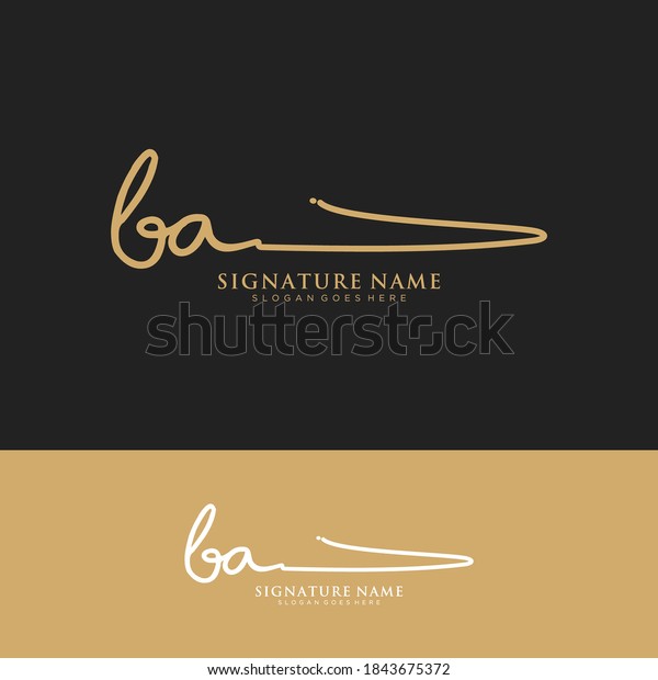 Ba Initial Letter Handwriting Signature Logo Stock Vector (Royalty Free ...