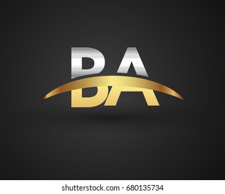 Ba Initial Logo Company Name Colored Stock Vector (Royalty Free) 680135734