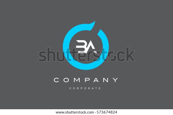 Ba Letter Combination Alphabet Blue Circle: vetor stock (livre de ...