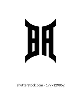 Ba Monogram Logo Curved Side Design Stock Vector (Royalty Free ...