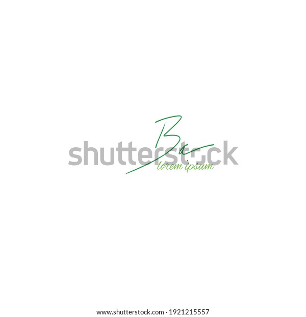 Ba White Background Handwritten Logo Stock Vector (Royalty Free ...