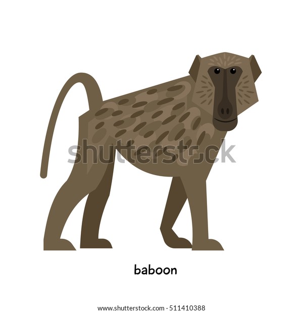 Baboon Small Ears Long Snout Stock Vector (Royalty Free) 511410388 ...