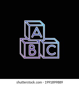 Baby Abc Cubes Blue Gradient Vector Stock Vector (Royalty Free ...