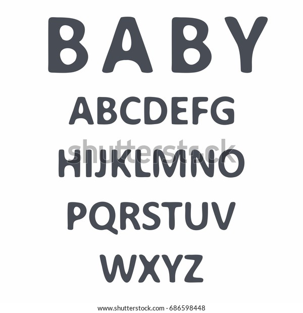 Baby Alphabet Cute Font Vector Illustration Stock Vector (Royalty Free ...