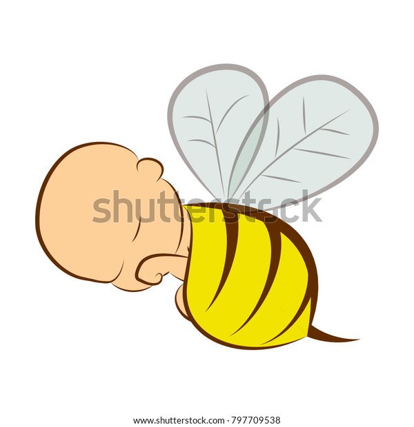 Baby Bee Sleeping Vector Illustration Stock Vector (Royalty Free ...