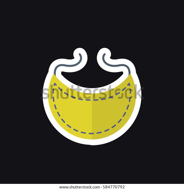 Baby Bib Icon Sticker Vector Illustration: vector de stock (libre de ...