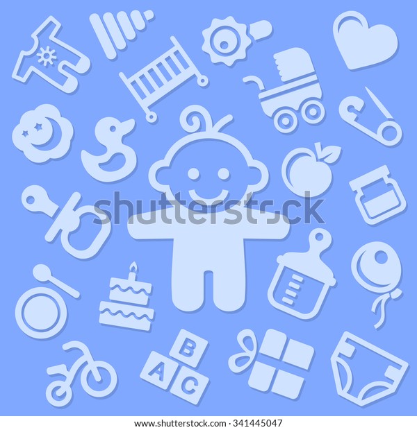 Baby Blue Background Boy Vector Stock Vector (Royalty Free) 341445047 ...