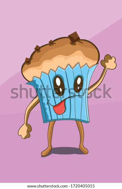 Baby Blue Cute Muffin Man Cartoon Stock Vector (Royalty Free ...