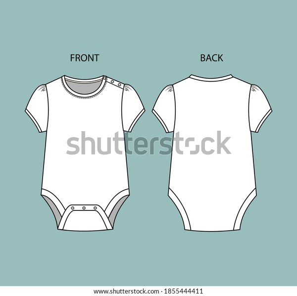 Baby Bodysuit Template Baby Bodysuit Front 库存矢量图（免版税）1855444411 ...