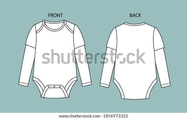 Baby Bodysuit Template Baby Bodysuit Front Stock Vector (Royalty Free ...