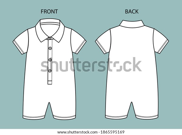 Baby Bodysuit Template Baby Bodysuit Front: เวกเตอร์สต็อก (ปลอดค่า ...