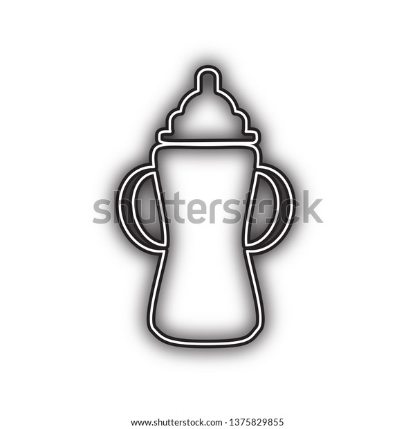 Baby Bottle Sign Vector Double Contour: เวกเตอร์สต็อก (ปลอดค่าลิขสิทธิ์ ...