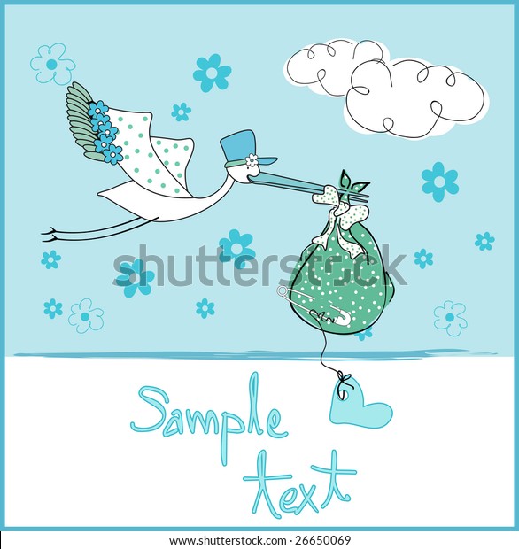 Baby Boy Arrival Stock Vector (Royalty Free) 26650069 | Shutterstock