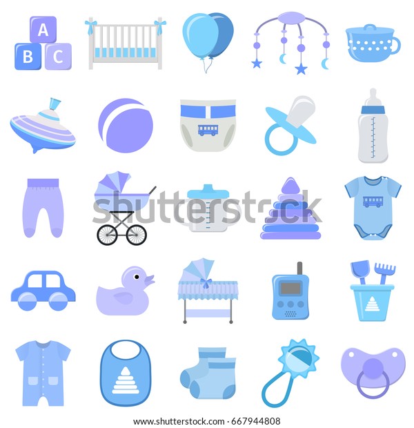 Baby Boy Icons Set Vector Baby Stock Vector (Royalty Free) 667944808 ...