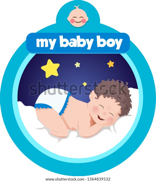 Baby Boy Sticker Stock Vector (Royalty Free) 1364839532 | Shutterstock
