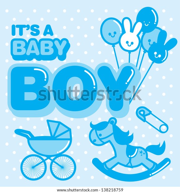 Baby Boy Template Vectorillustration Stock Vector (Royalty Free) 138218759