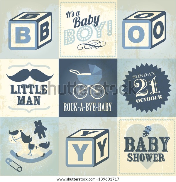 Baby Boy Template Vectorillustration Stock Vector (Royalty Free ...
