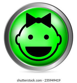 Baby Button On White Background Vector Stock Vector (Royalty Free ...