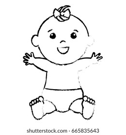 Baby Cartoon Outline Stock Vector (Royalty Free) 1293578023