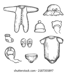 Baby Clothes Set Vector Icons Stock Vector (Royalty Free) 2187355897 ...
