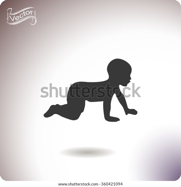 Baby Crawling Silhouette Vector Stock Vector (Royalty Free) 360421094 ...