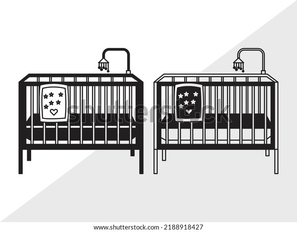 Baby Crib Svg Printable Vector Illustration Stock Vector (Royalty Free ...