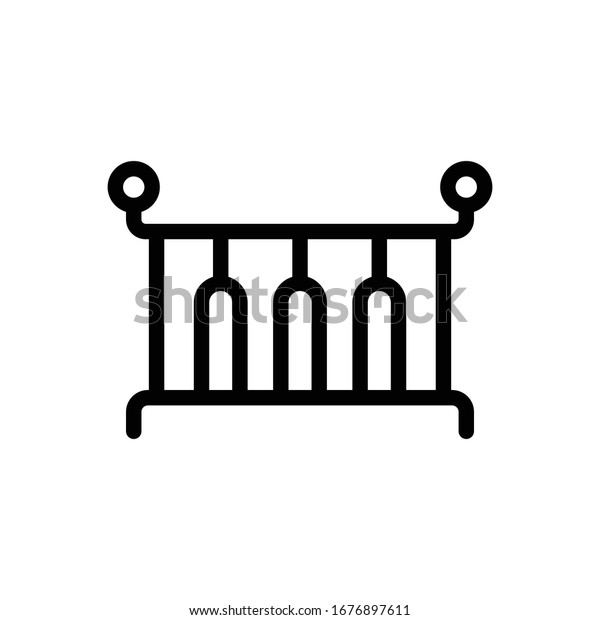 Baby Crib Vector Outline Illustration Baby Stock Vector (Royalty Free ...