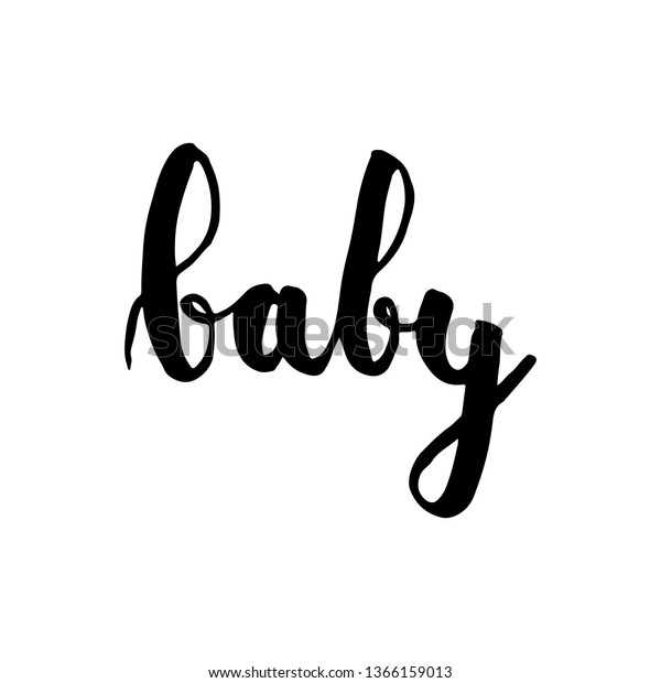 Baby Cursive Hand Drawn Lettering Word Stock Vector (Royalty Free ...