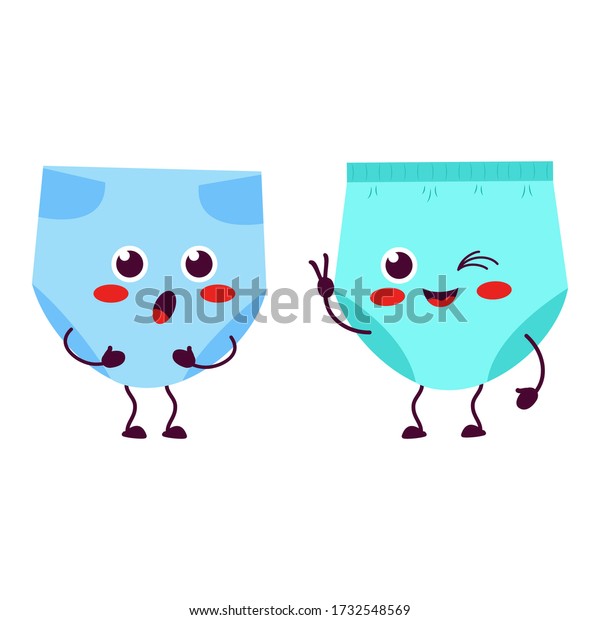Baby Diapers Two Cute Attractive Characters Stock Vector (Royalty Free ...